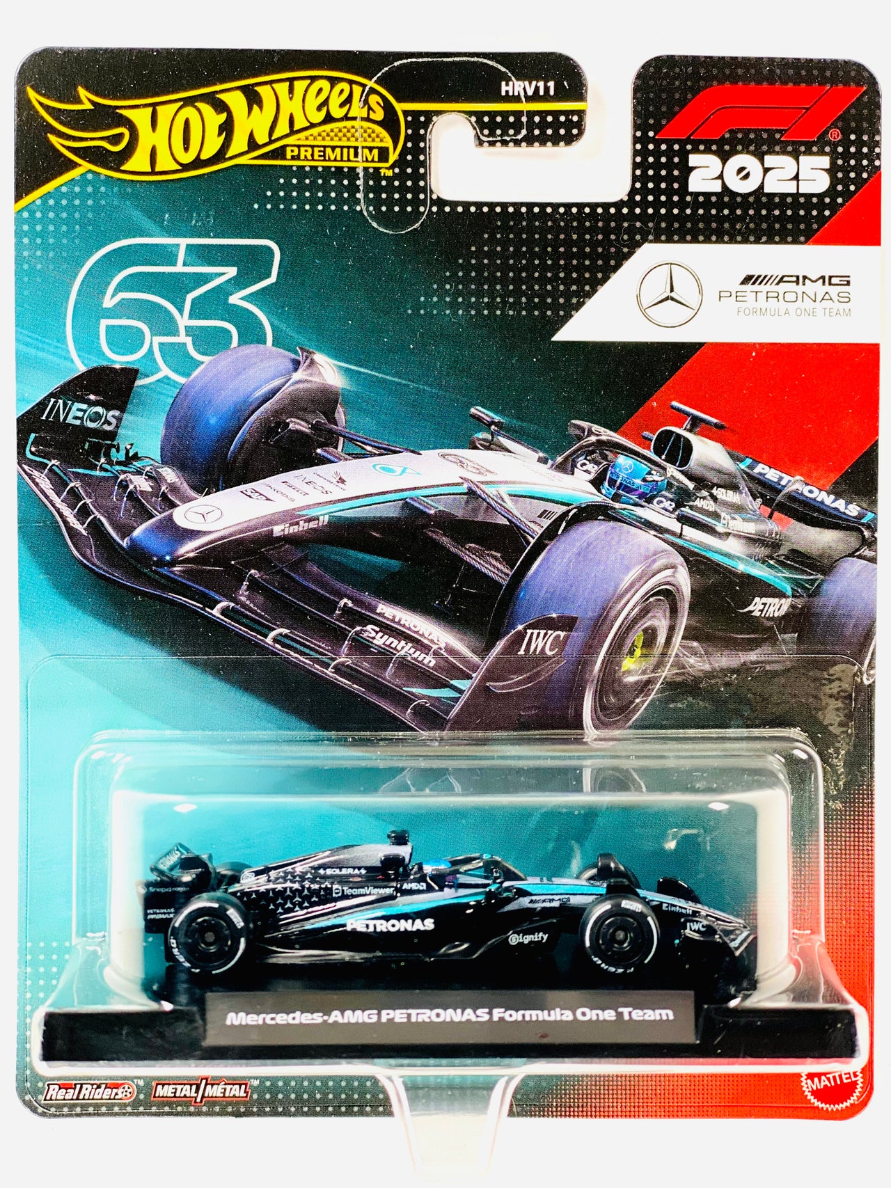 Hot Wheels 2025 Formula 1 F1 Race Team George Russell Mercedes AMG Pet ...