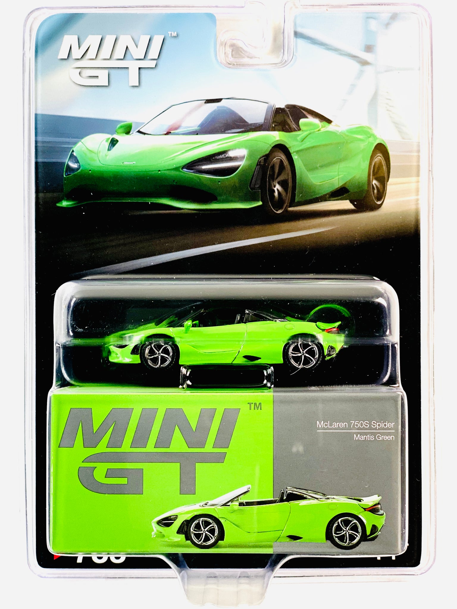 Mini GT Mijo Exclusive McLaren 750S Spider Mantis Green #783 – Jcardiecast