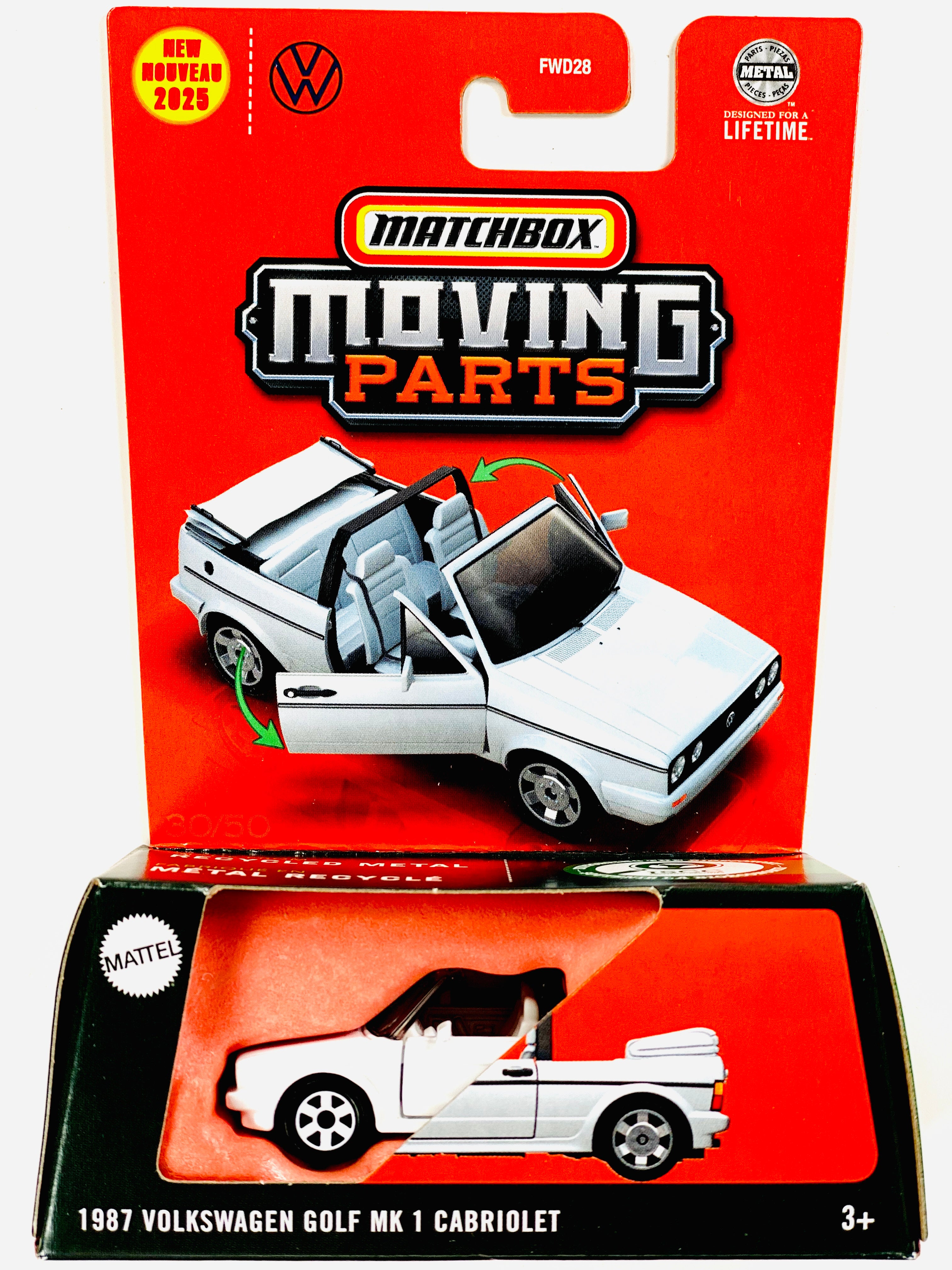 Matchbox 2025 Moving Parts Case E 1987 VW Golf Cabriolet - Damaged Car ...
