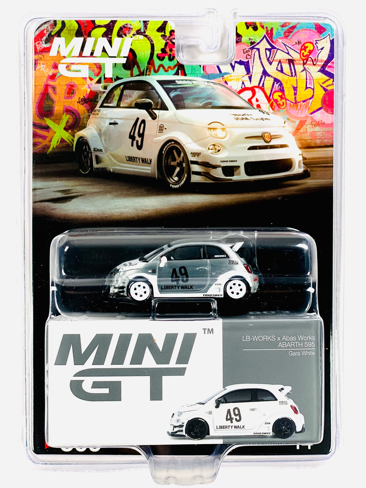 Mini GT Mijo Exclusive LB-WORKS x Abas Works ABARTH 595 Gara White #80 ...