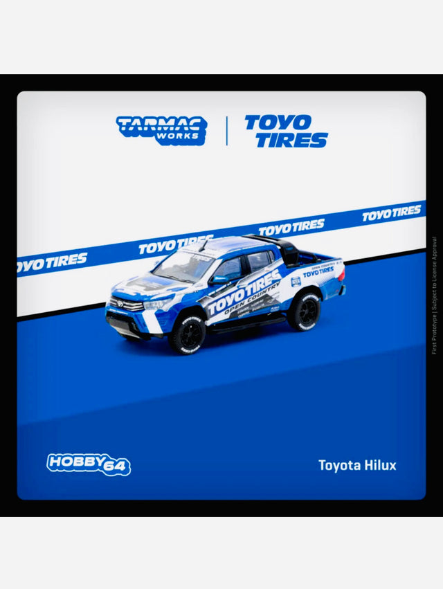 Tarmac Works Factory Sealed Hobby 64 Toyota Hilux TOYO Tires Blue W/ G ...